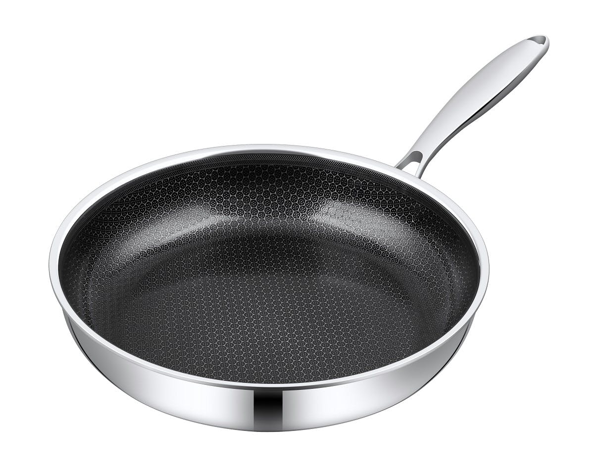 Morleos Bratpfanne 26 cm 3 Liter Antihaft Wabenstruktur Edelstahl ...