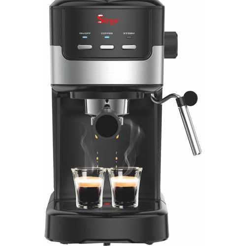 Cafetera para espresso y capuchino Sirge CREMAEXPR+ con 2 filtros, 1100 ...