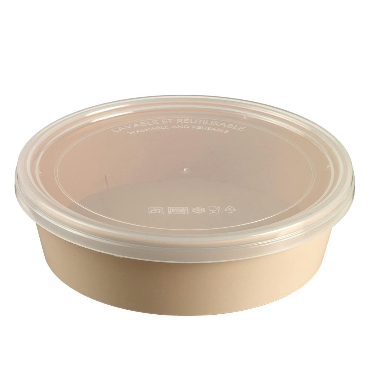 SOLIA Saladier LOOP avec couvercle PP beige clair 1000 ml - DP10402 - par 60 pièces | METRO
