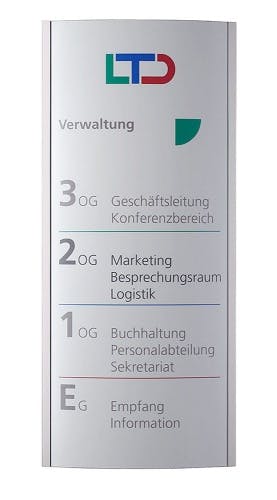 ORLANDO Wegweiser hoch, 100 x 44 cm, silber | METRO Marktplatz