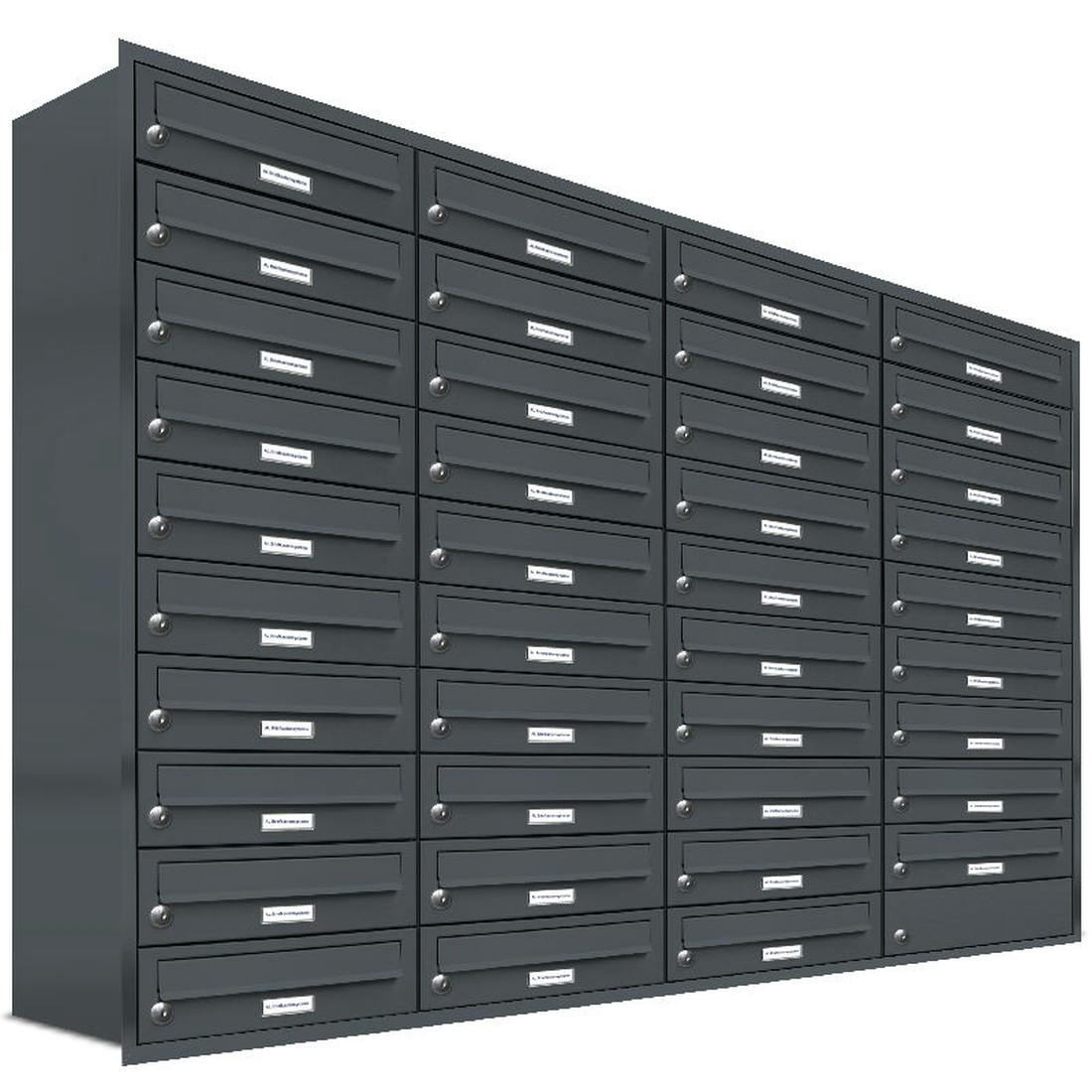 AL Briefkastensysteme 39 Fächer Premium Unterputz Briefkasten Anlage ...