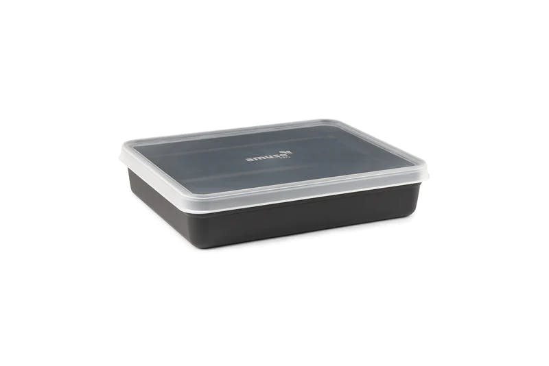 Recipiente AMUSE PRO rectangular 2000ml -Negro con tapa transparente (c-6 uds) | Makro