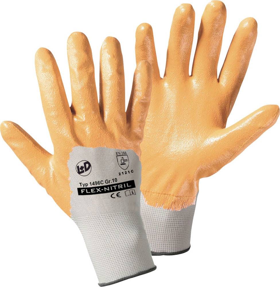 L+D Flex-Nitril 1496C-12 Polyester Arbeitshandschuh Größe (Handschuhe ...