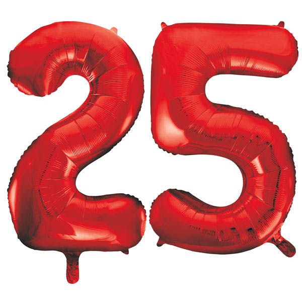 XL Folienballon rot Zahl 25 | METRO