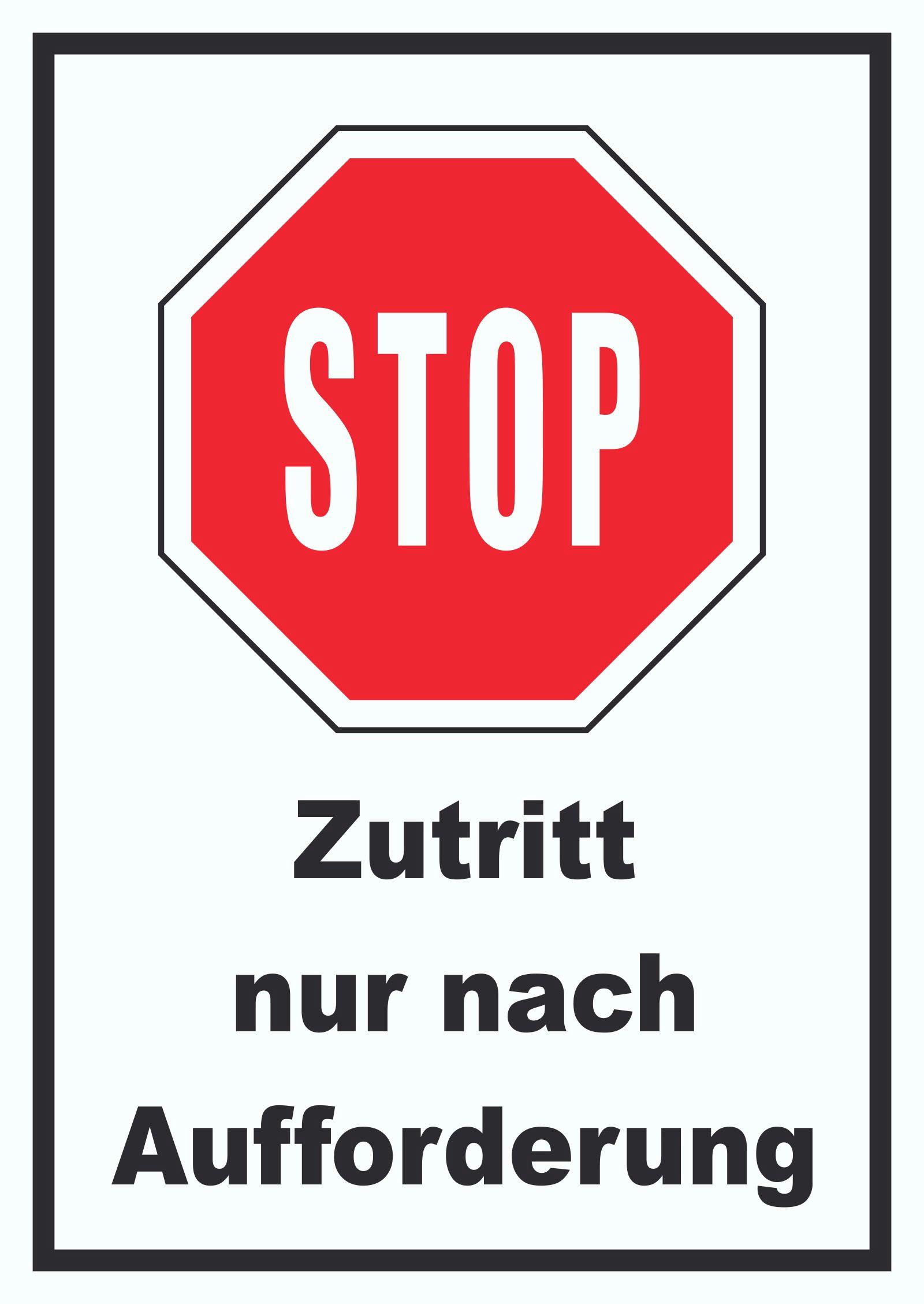 Stop Zutritt nur nach Aufforderung Schild A1 (594x841mm) | METRO