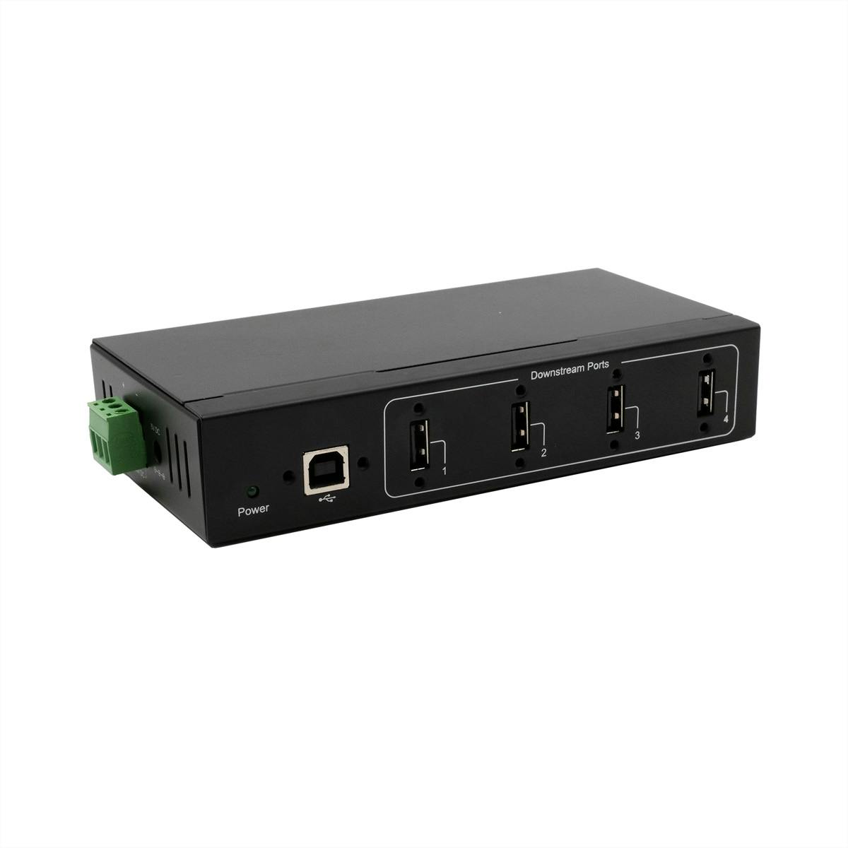 EXSYS EX-11214HMVS 4 Port USB 2.0 Metall HUB mit Netzteil 5V/2A Genesys ...