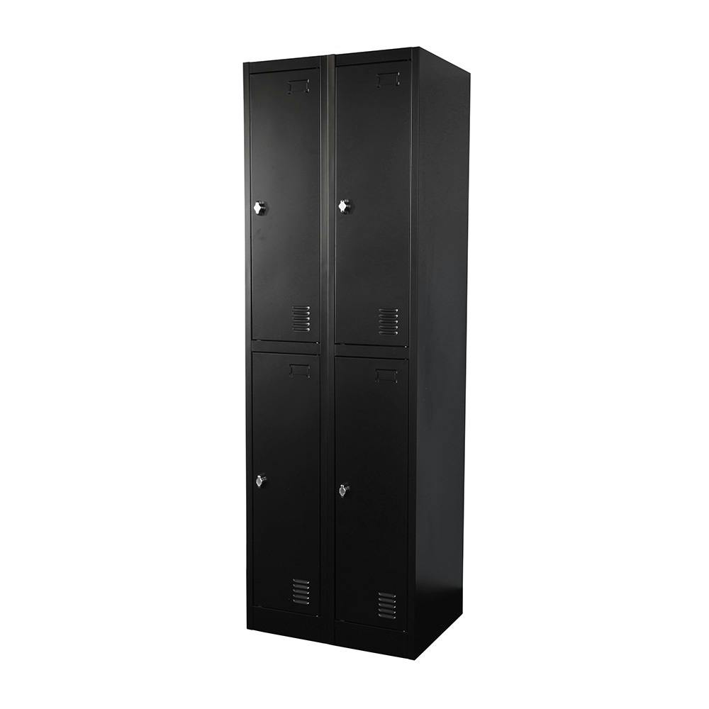 Lockerkast Zwart - 60x185 cm - 4 lockers | Makro