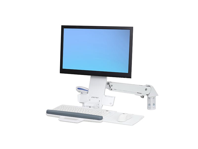Ergotron StyleView Sit-Stand Combo Wandhalterung mit Tastaturablage (45 ...