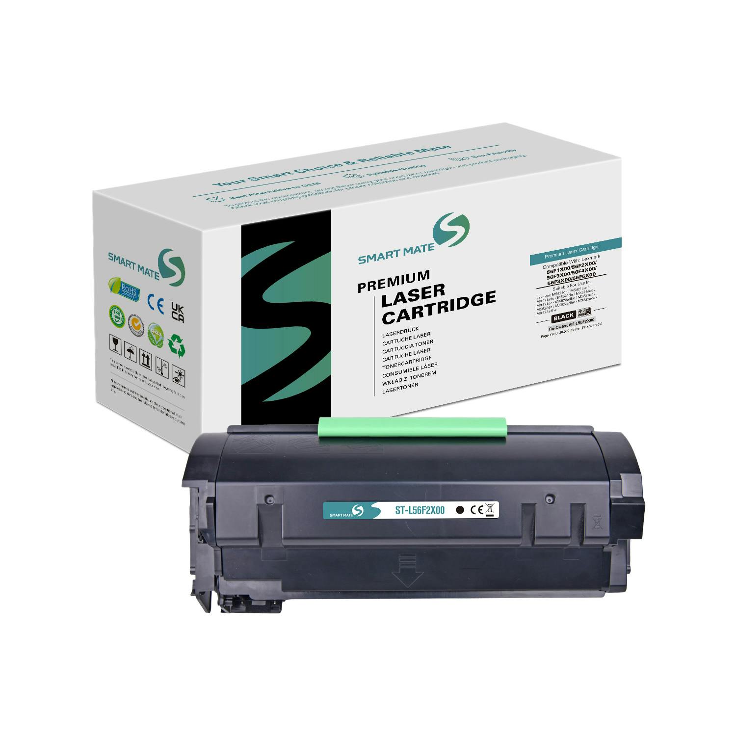 SmartMate wiederaufbereitete Laser Toner Patrone für Lexmark 56F2X00 ...
