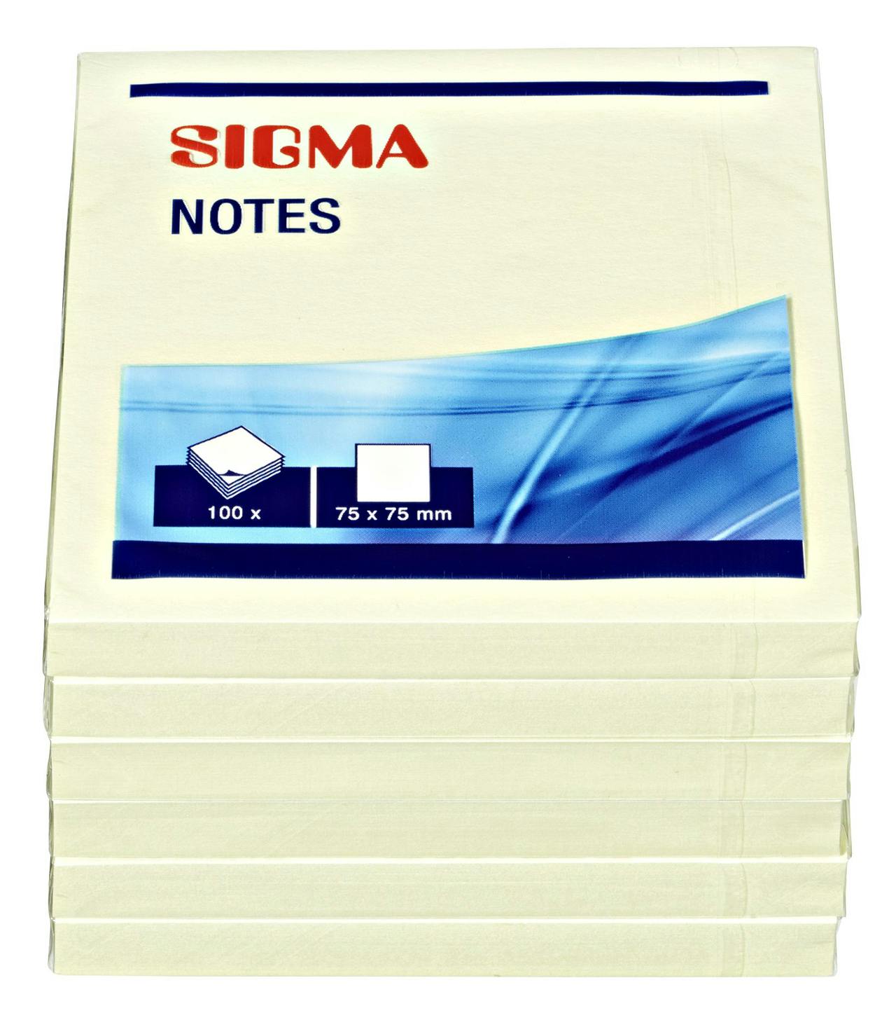 SIGMA Sticky notes, 75 x 75 mm, vierkant, pastelgeel, 600 vellen | Makro
