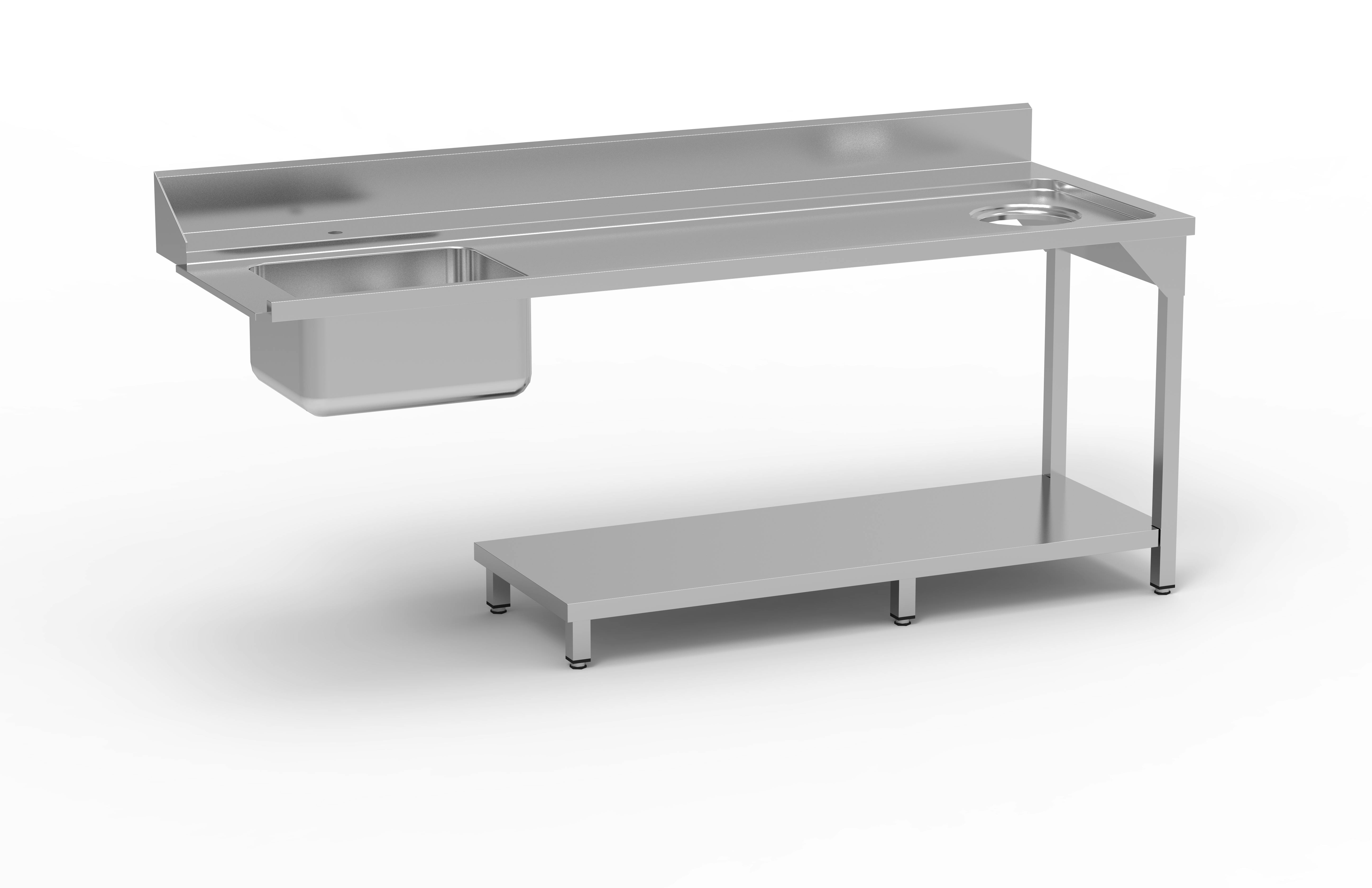 ERATOS Table De Prelavage Avec Trou Vide Dechet Avec Bac 500X400X250 Aisi-304 18/10 ...