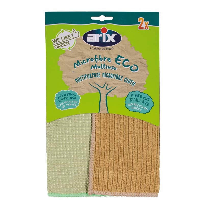 Arix We Like Green 2 Panni multiuso in microfibra beige 100% riciclata ...