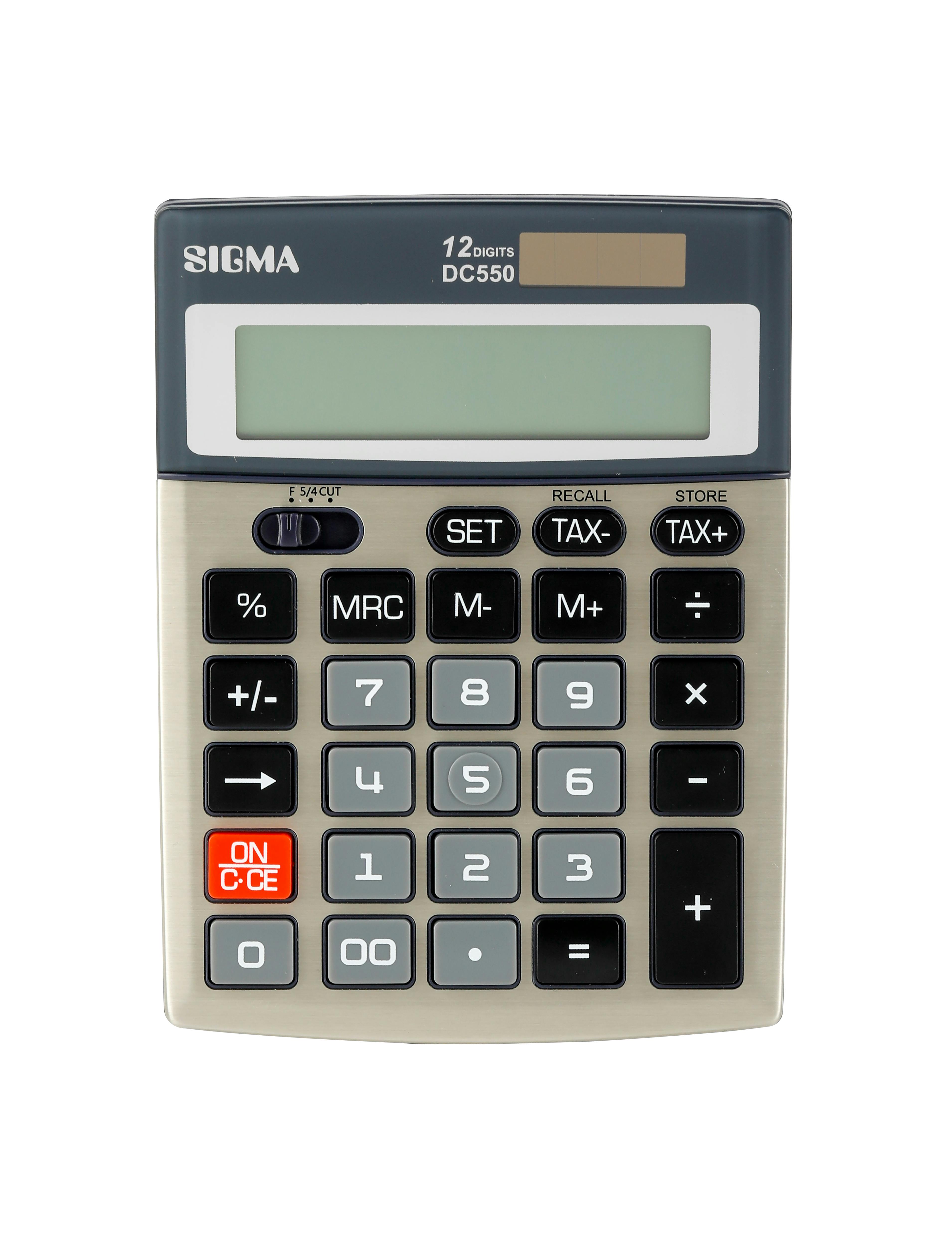SIGMA Calculatrice de bureau DC550, métal / plastique, 10.3 x 13.6 x 3 ...