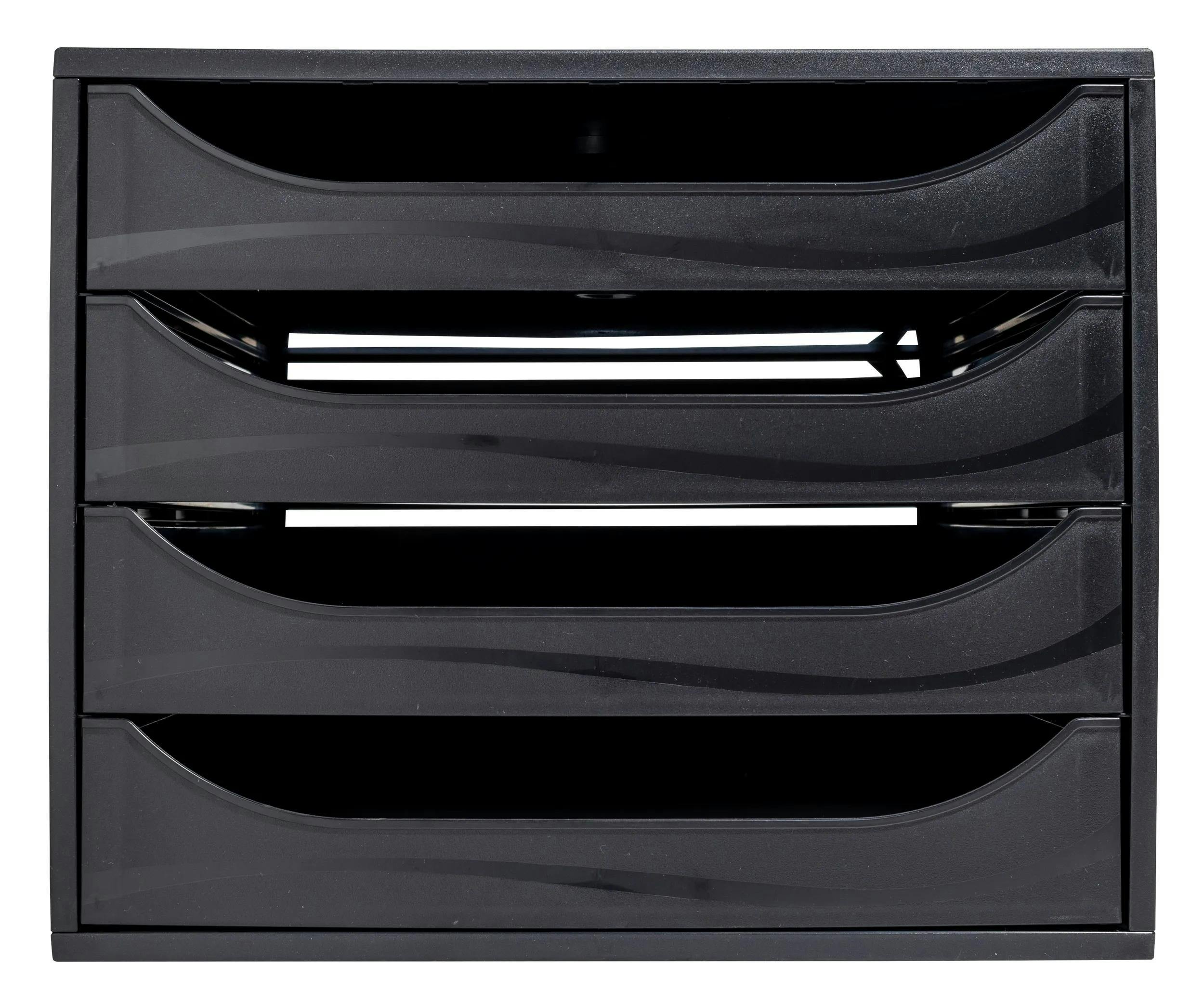 EXACOMPTA Module Caisson Ecobox 4 Tiroirs H28.4Xl23.4Xp34.8Cm Noir | METRO