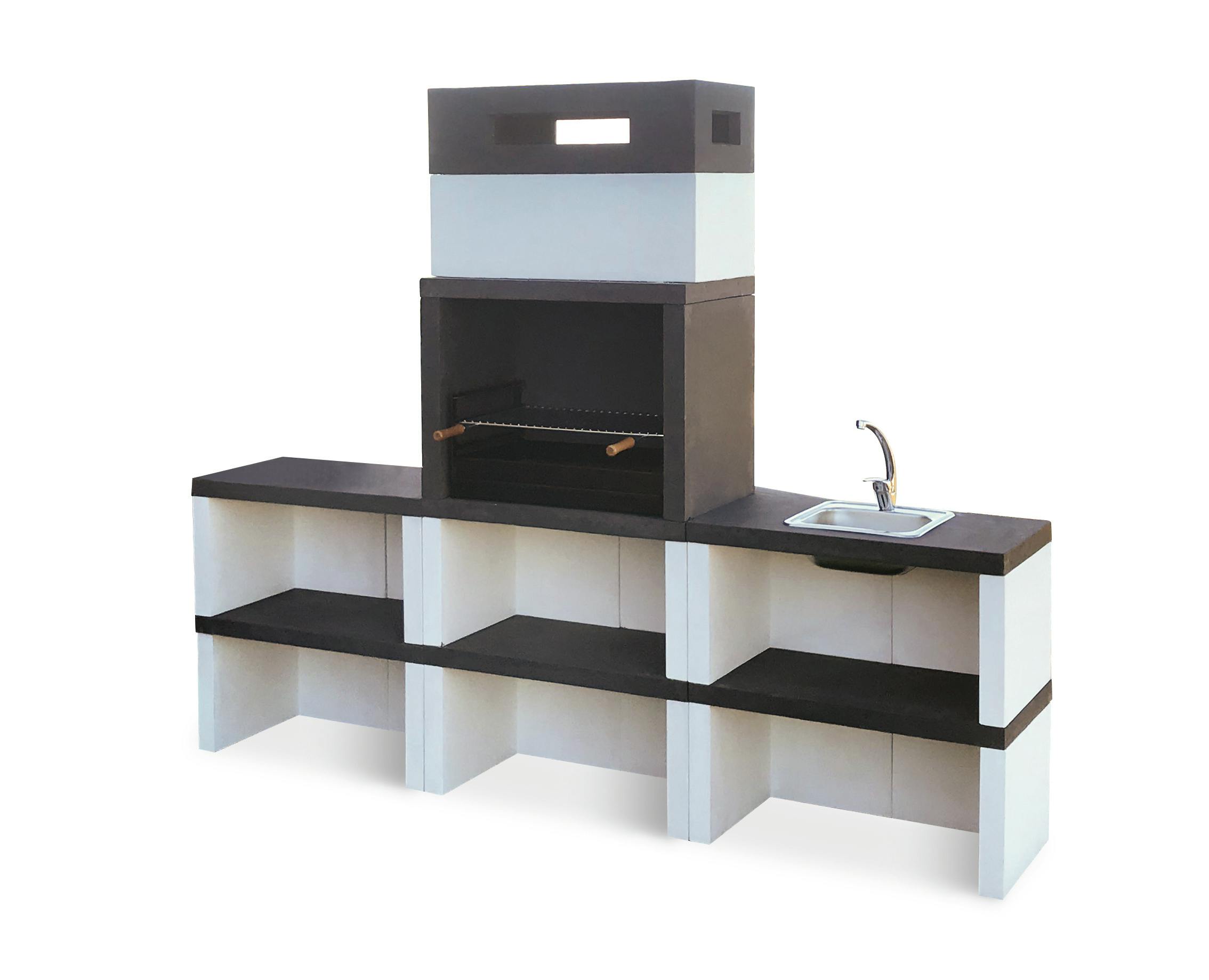 BBQ WIDE - Churrasqueira simples produzida em betão, pintada de branco ...