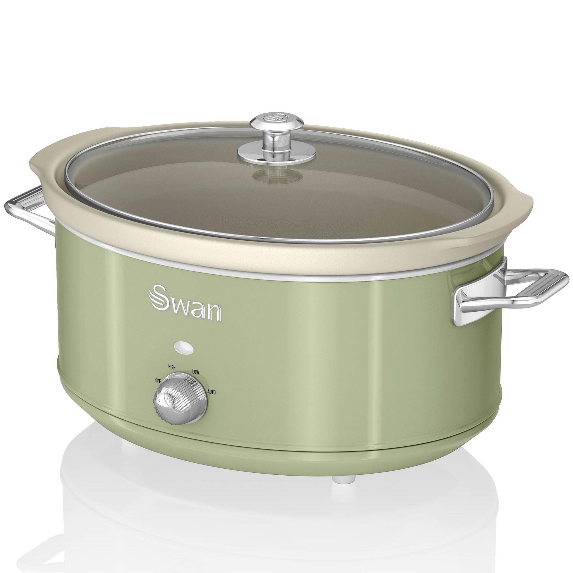 SWAN SF17031GNEU Retro Slow Cooker 6,5L, Panela de Cerâmica ...
