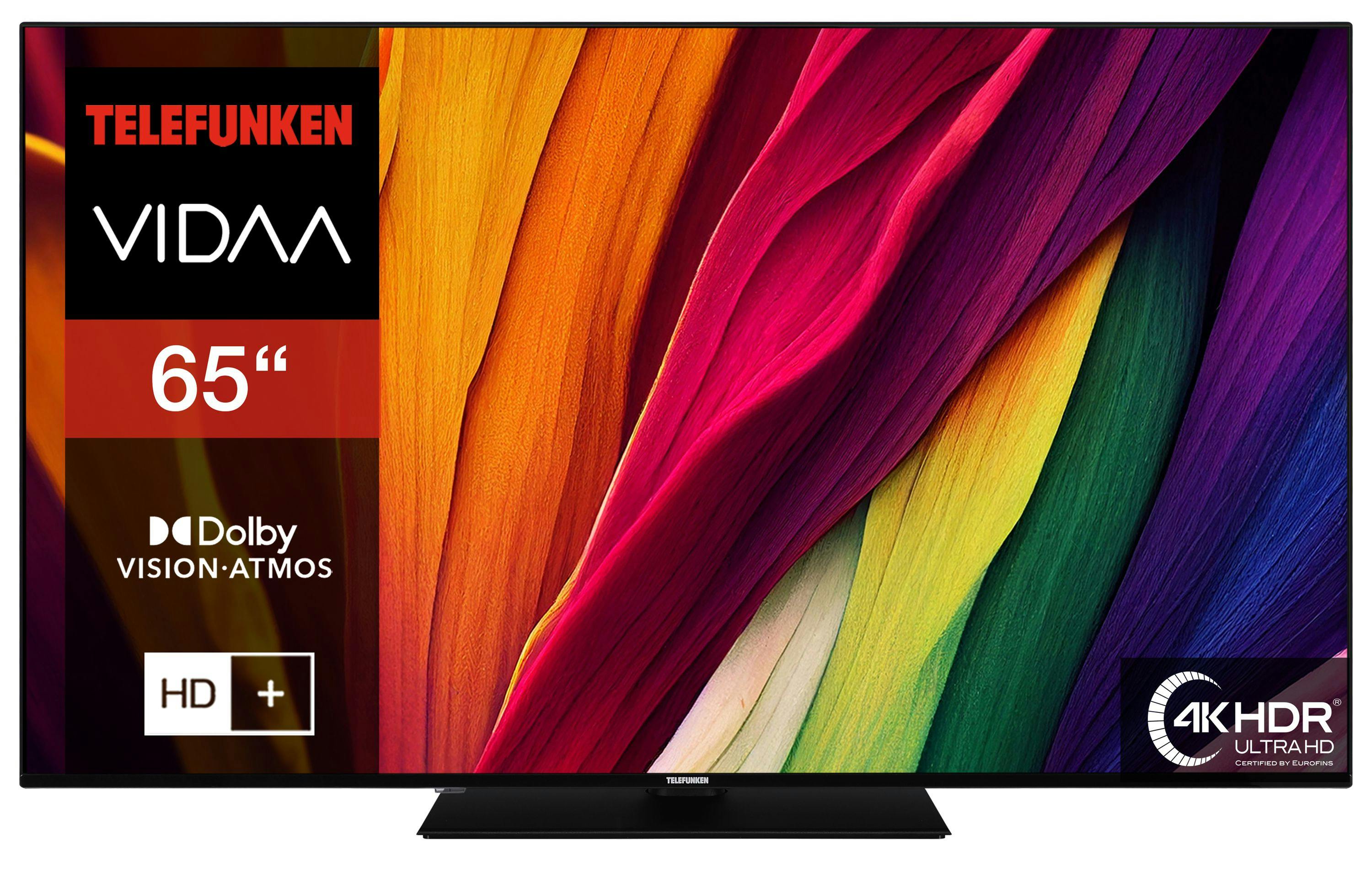 Telefunken Fernseher 65 Zoll Smart TV VIDAA (4K UHD, HDR Dolby Vision ...