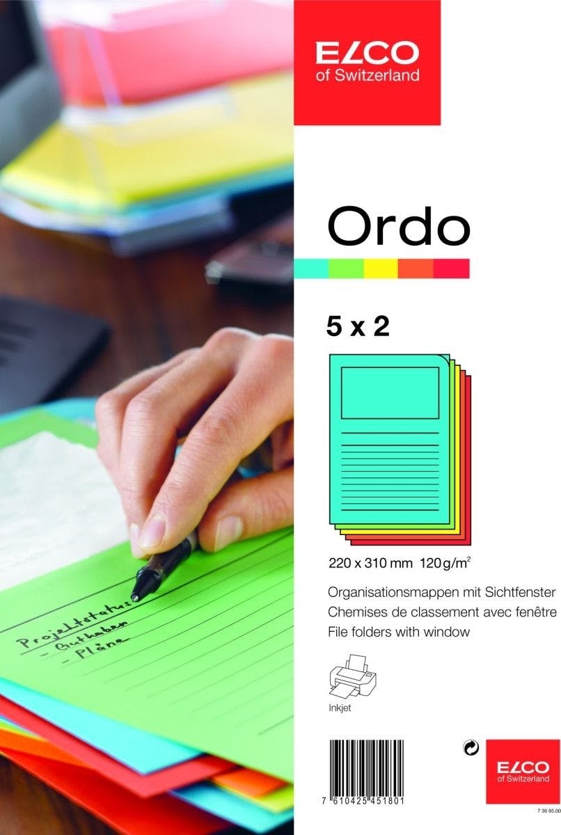 Organisationsmappe Ordo classico Papier A4 220x310 mm 5 Farben sortiert ...