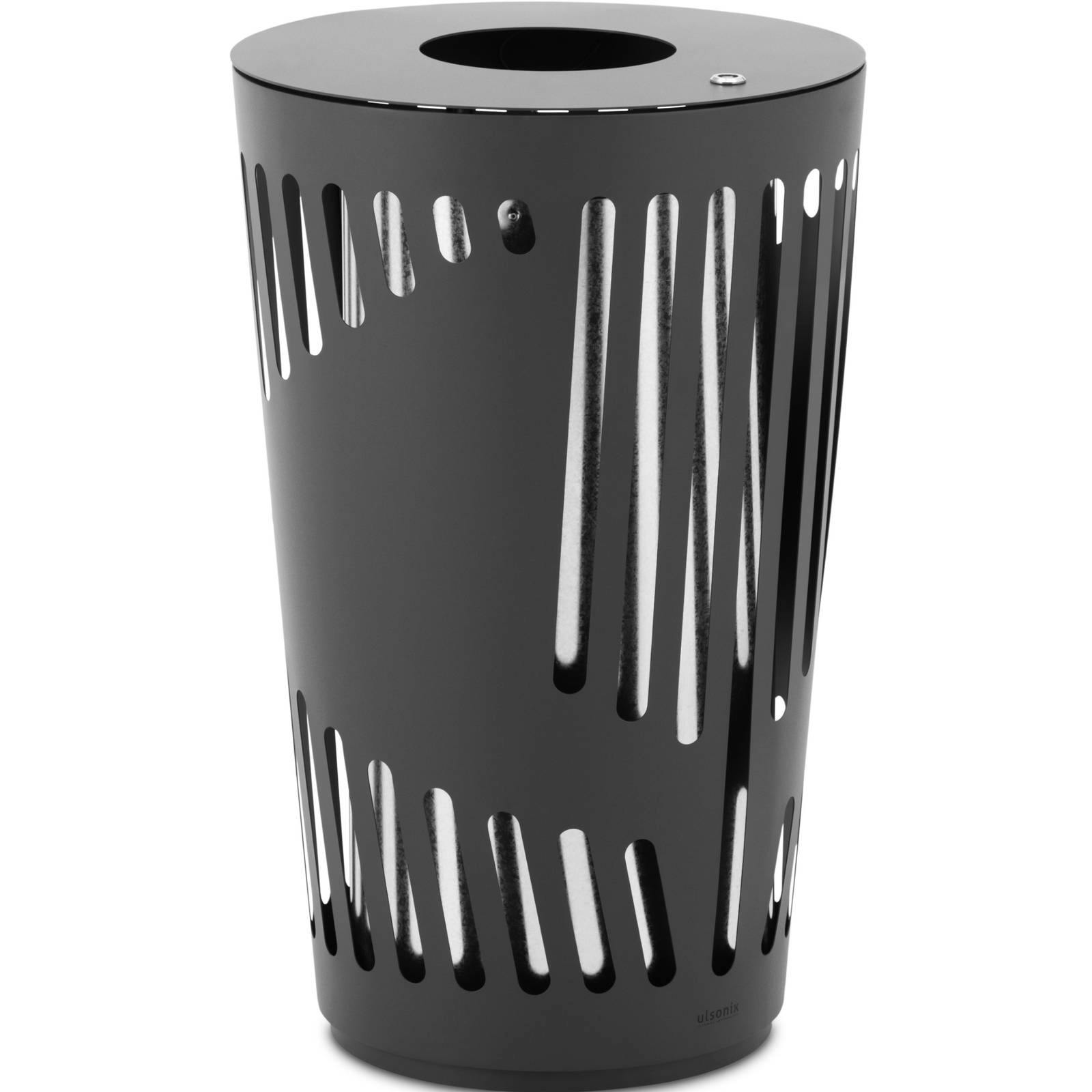 ulsonix Abfalleimer - rund - Eisen / verzinkter Stahl - Dunkelgrau | METRO