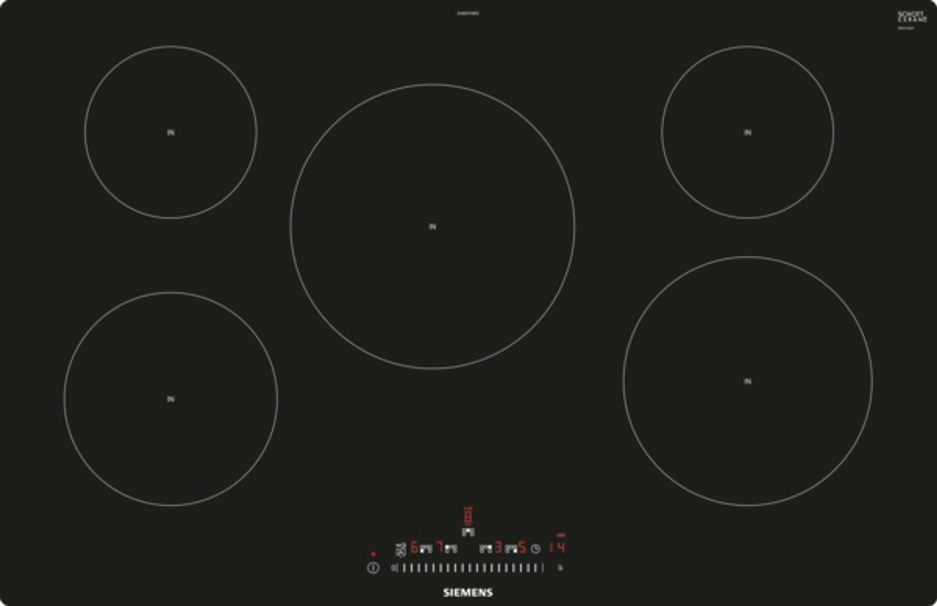 Siemens iQ100, Induktionskochfeld, 80 cm, Schwarz, flächenbündig ...