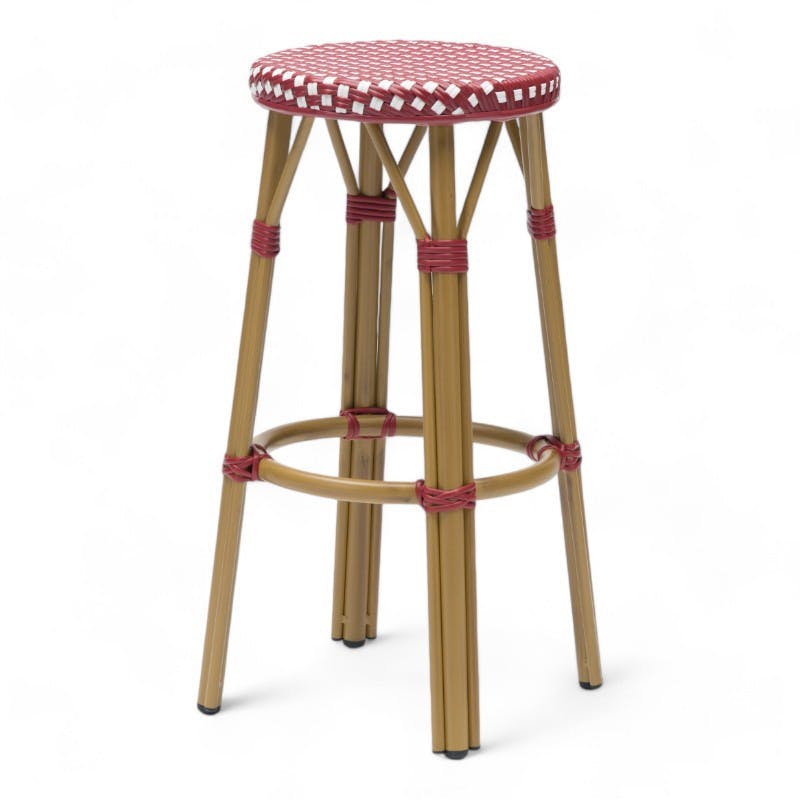 Taburete de bar RIVOLI - Burdeos y Blanco | Makro