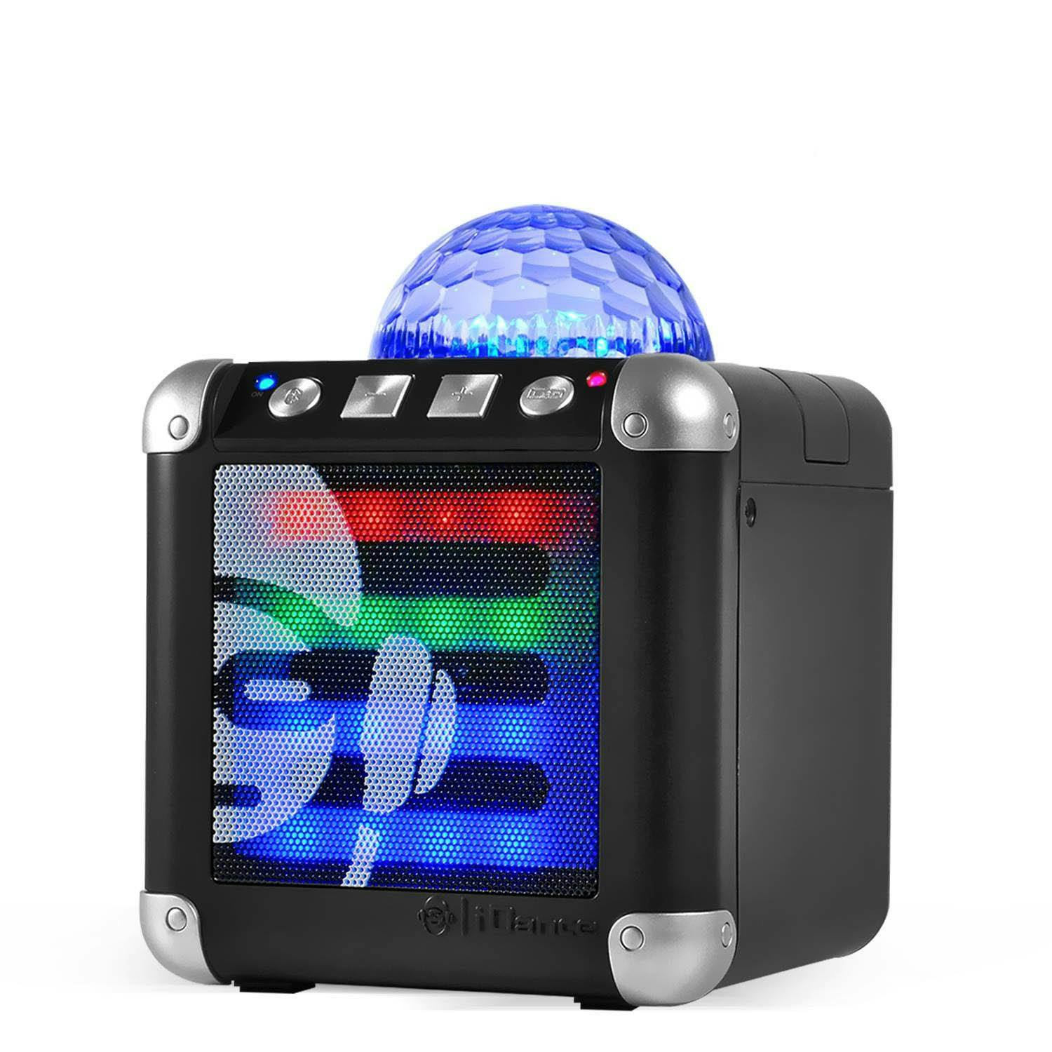 Mini enceinte bluetooth noir iDance CUBE MINI 3 à LEDs RGB sur batterie ...