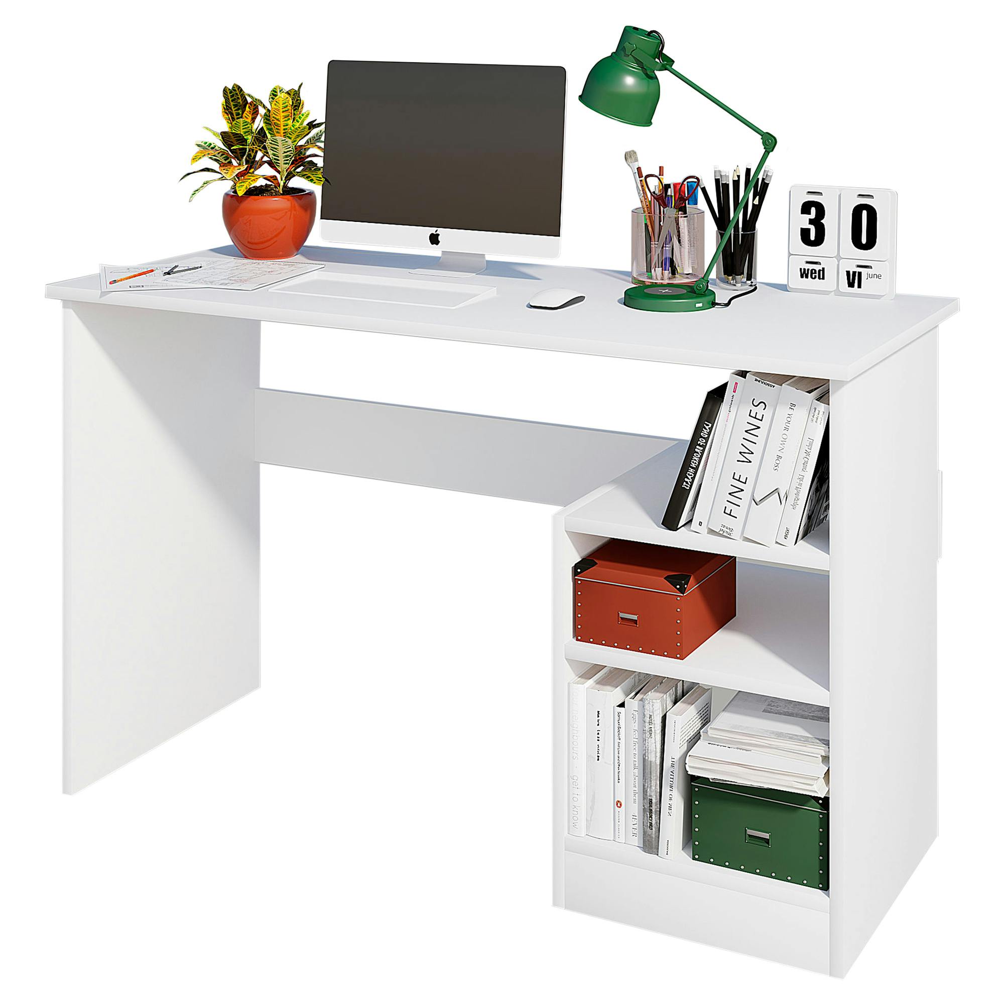 WellHome Sena - Schreibtisch aus Spanplatte mit Melaminbeschichtung ...