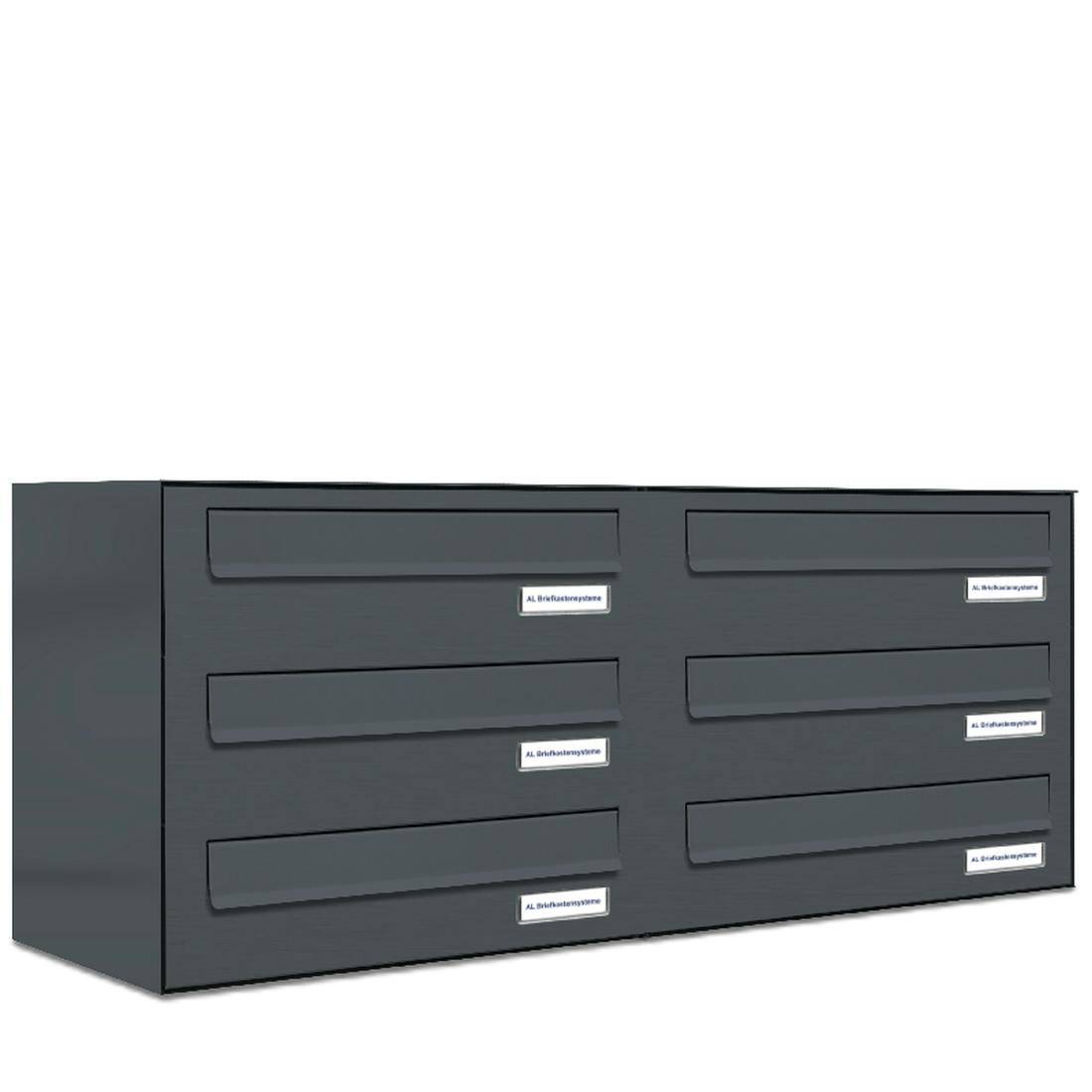 AL Briefkastensysteme 6 Fächer Premium Durchwurf Briefkasten in RAL ...