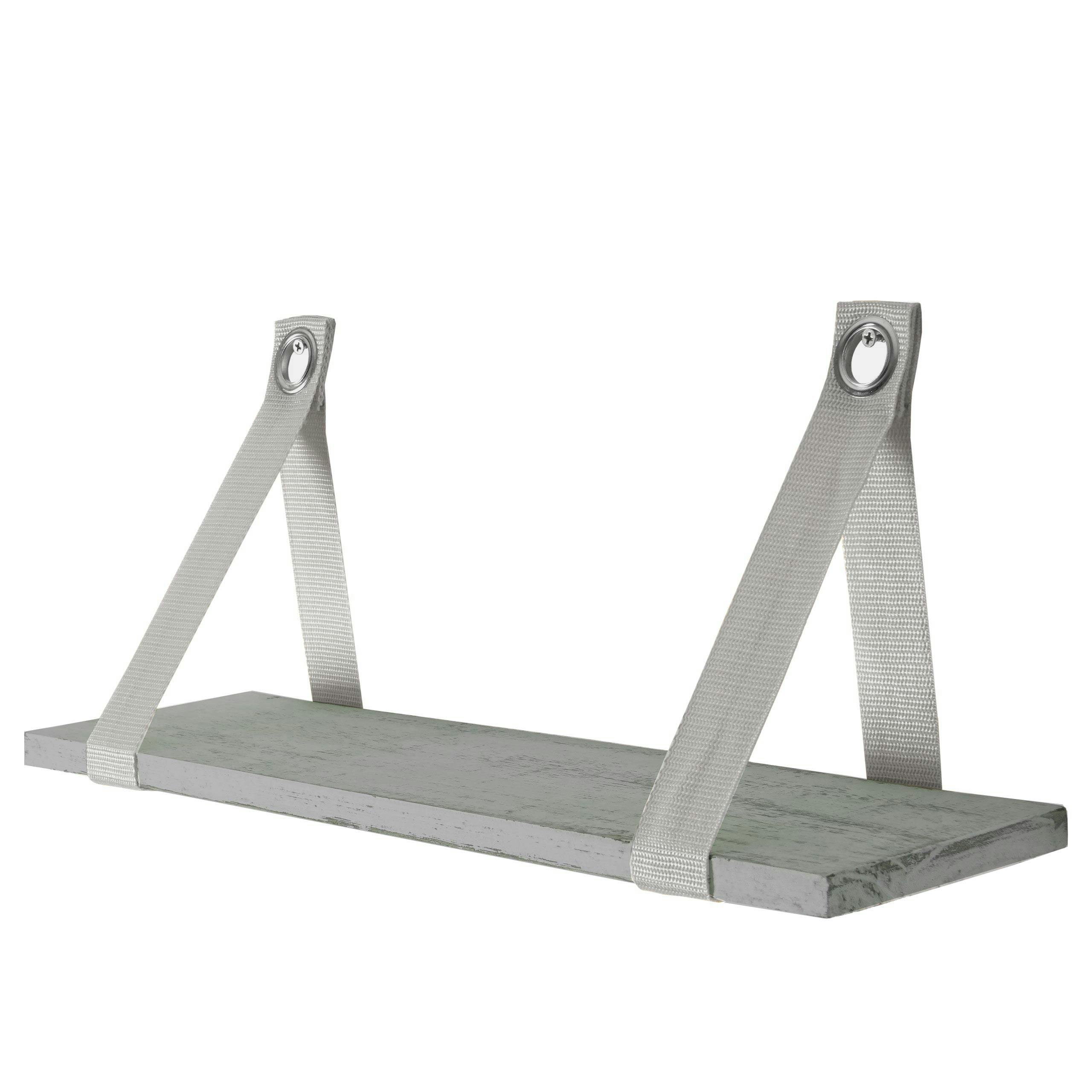 Wandplank Var, hangplank Plank, shabby look, vintage 21x50cm ~ grijs ...