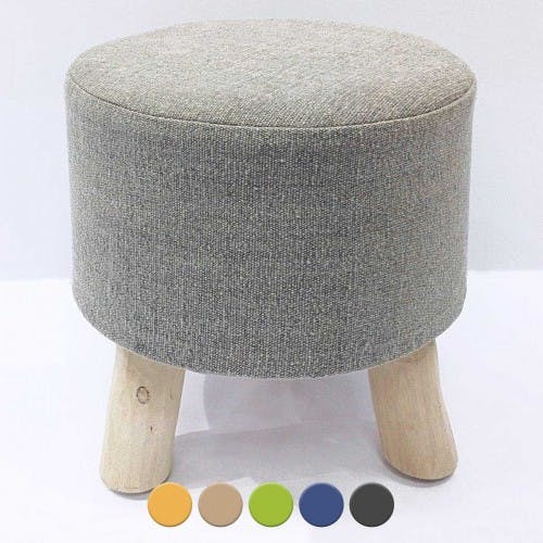Sitzhocker Stone Washed Hocker Pouf Schemel Ø 35 cm Höhe 45 cm mit ...
