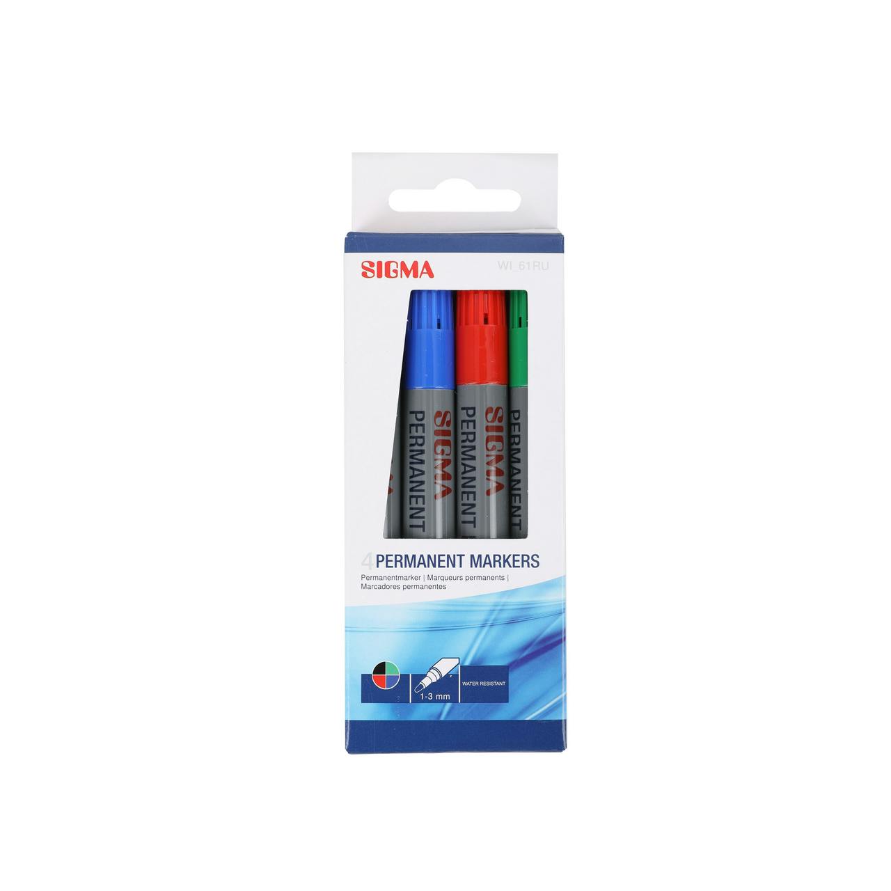 SIGMA Permanentmarker WI61RU, farbig sortiert, Rundspitze, Strichstärke ...