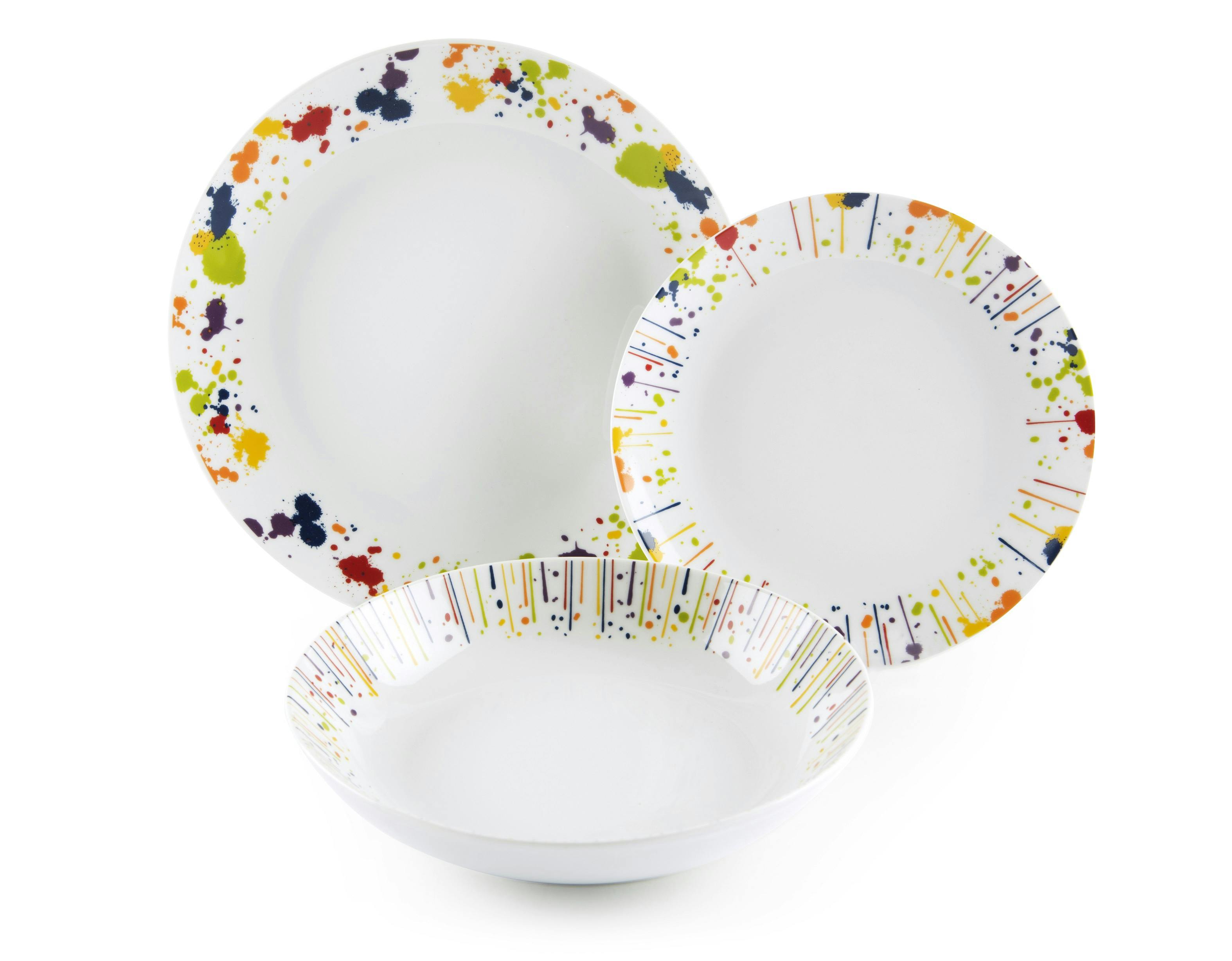 Excelsa service 18 assiettes Dripping porcelaine multicolore | METRO