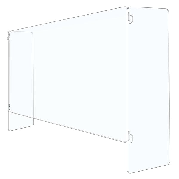 Protection plexiglass en " U " - 950x655 mm + 2 côtés 300x680 mm Etiq ...