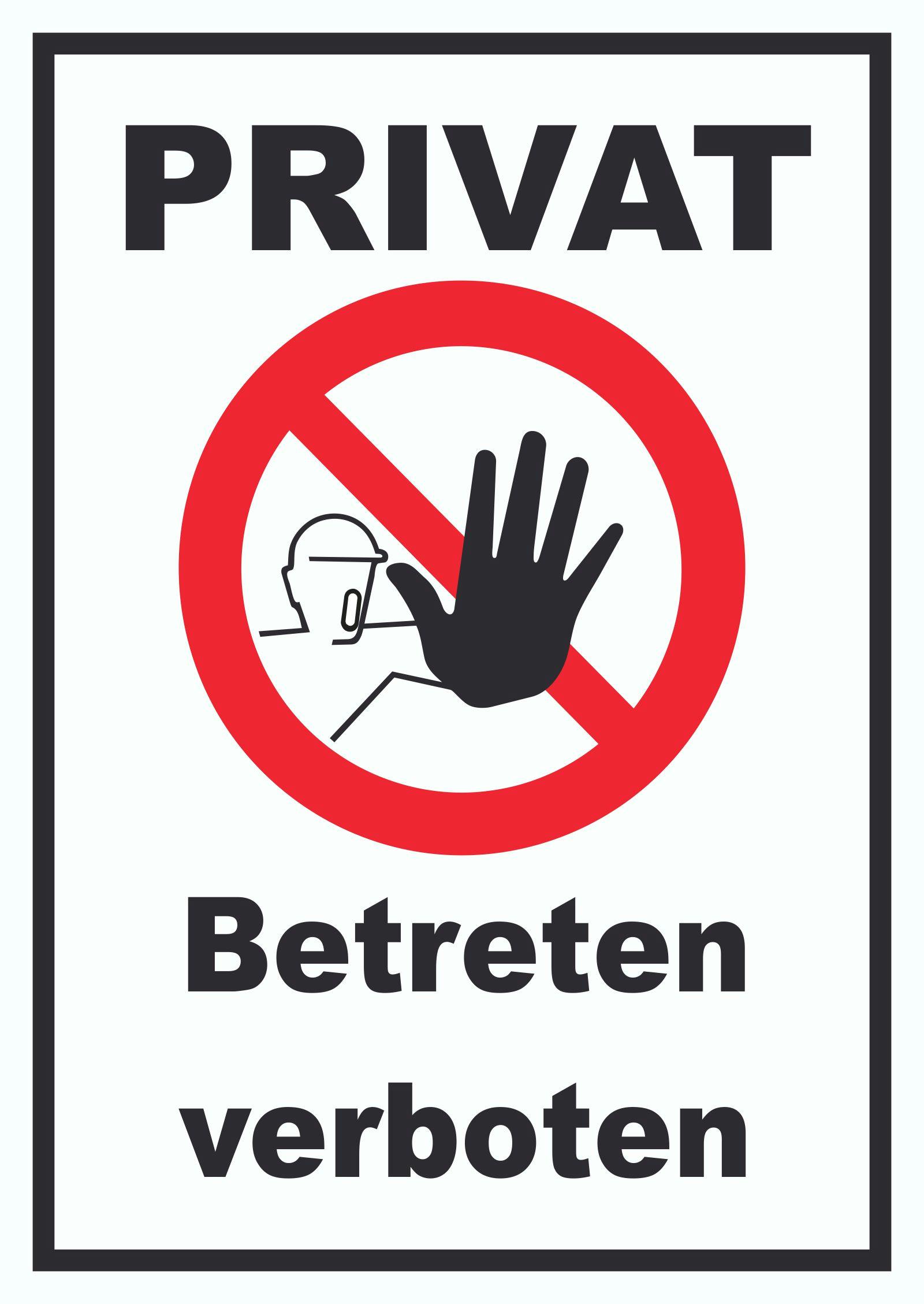 Privat Betreten verboten Schild A4 (210x297mm) | METRO