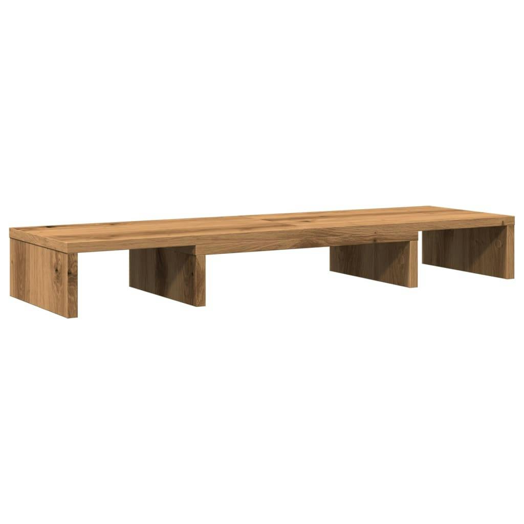 vidaXL Monitorstandaard verstelbaar 80x24x10,5cm hout artisanaal eiken ...