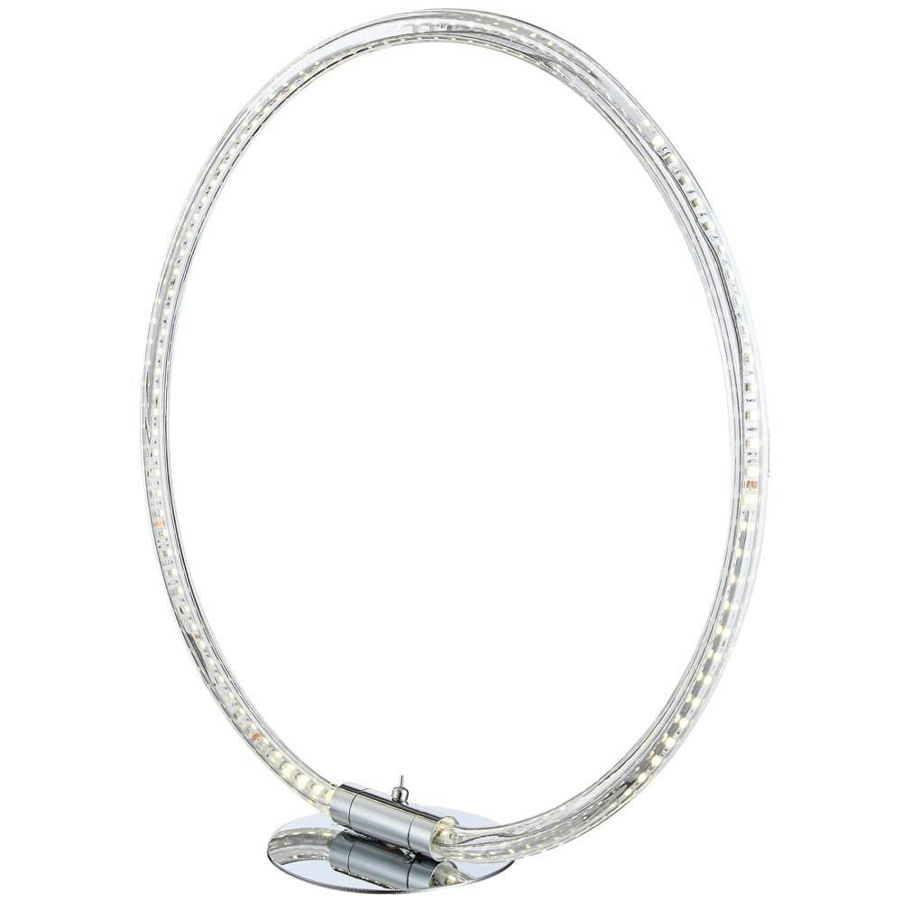 34 Watt LED Nacht Tisch Leuchte Lese Lampe Chrom Ring Beleuchtung Globo ...