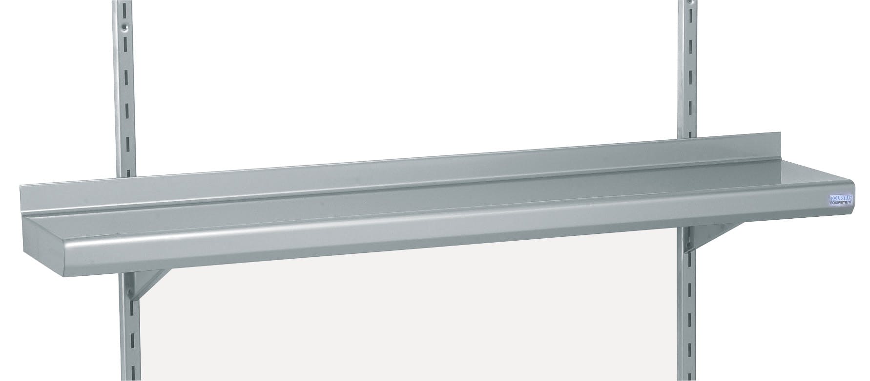 Tournus Roestvrijstalen -wandrek met 1 niveau met rekrail. Lxdxh: 1600 ...