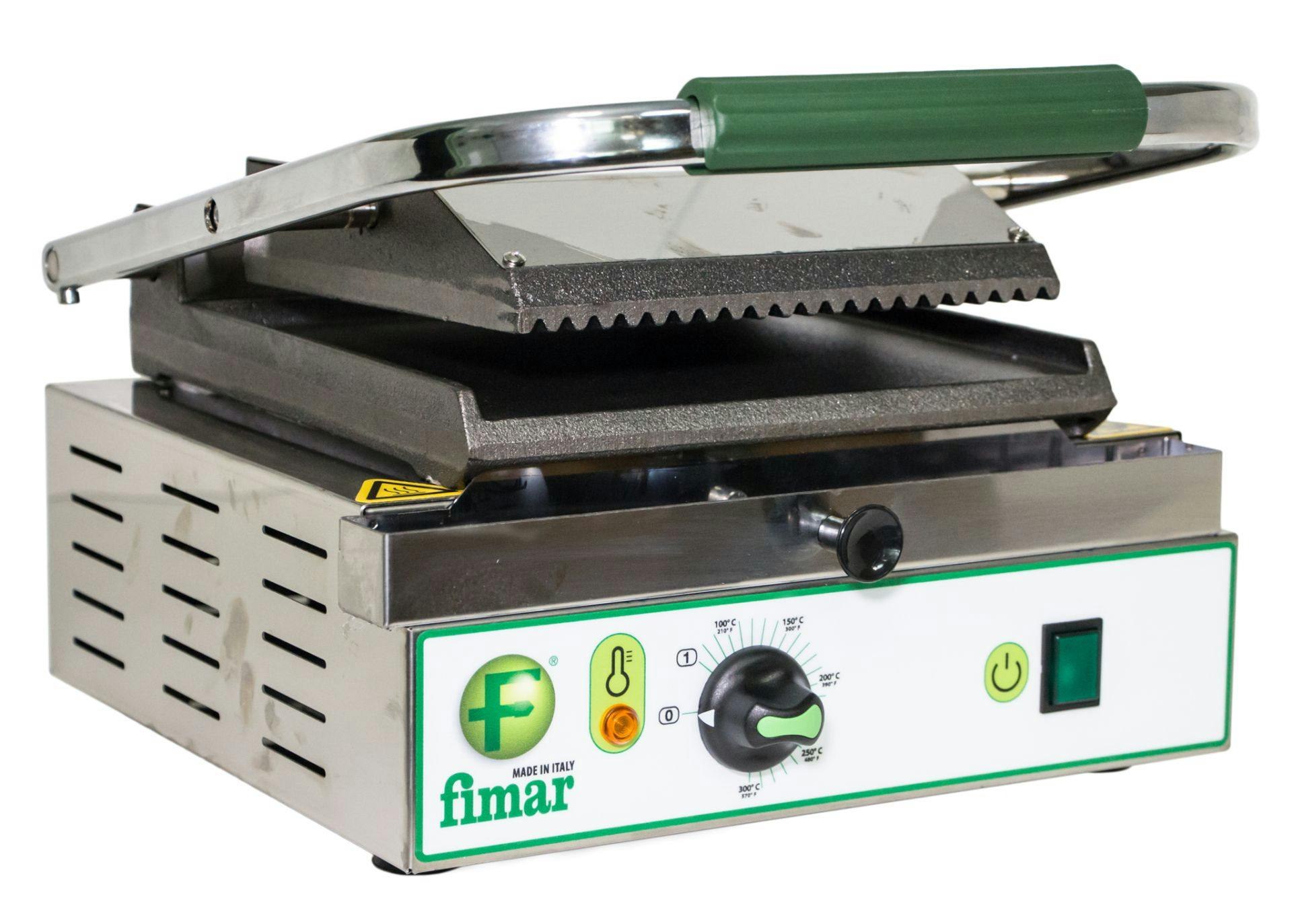 Piastra singola in ghisa liscia sotto e rigata sopra FIMAR modello PE25LN con resistenze a ...