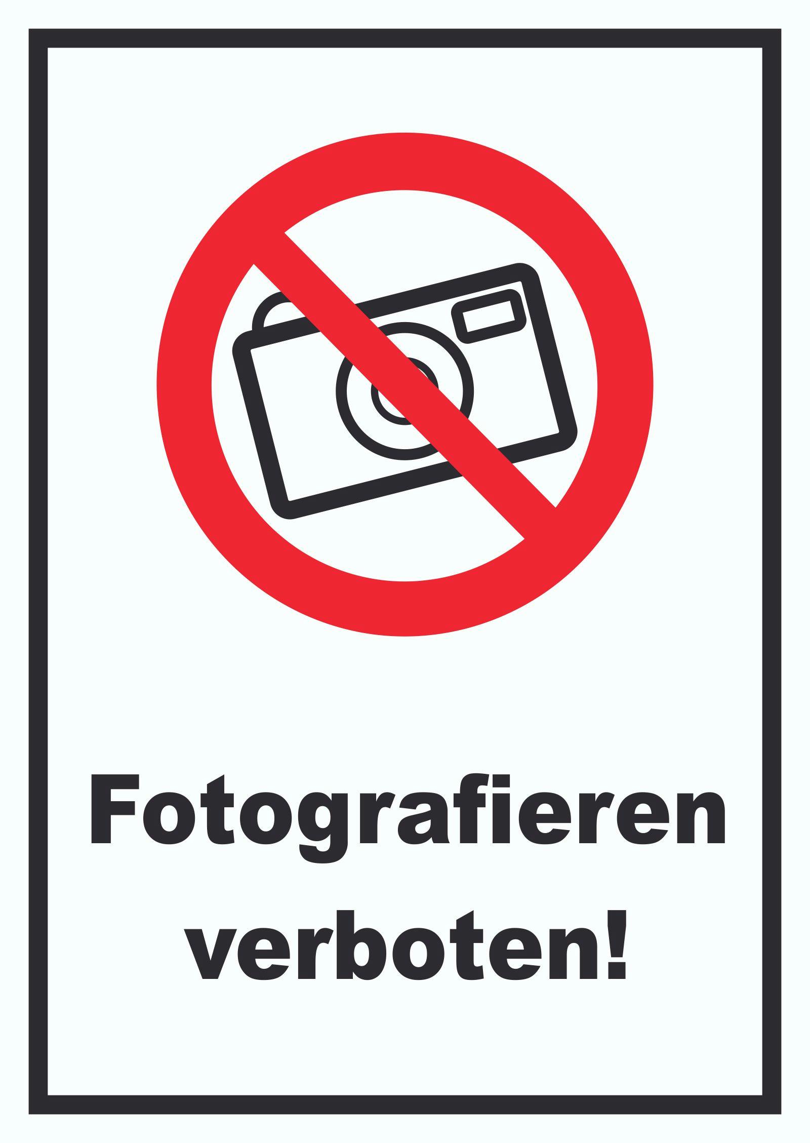 Fotografieren verboten Schild Keine Photos A1 (594x841mm) | METRO