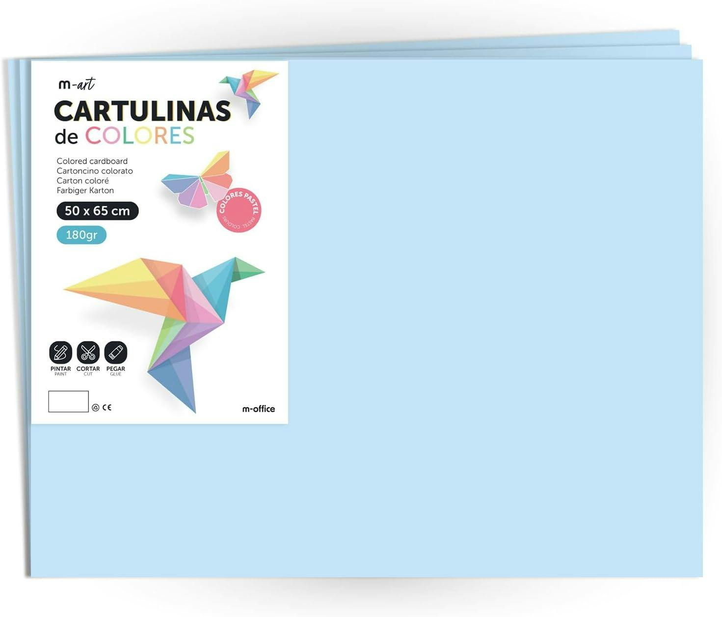 Cartulina de Colores, Cartulina Grande 50x65 cm de Colores Pastel ...