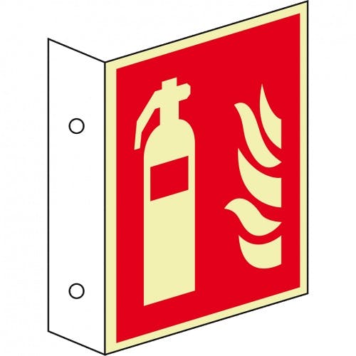Schild I PERMALIGHT power langnachleuchtend Brandschutz-Fahnenschild ...