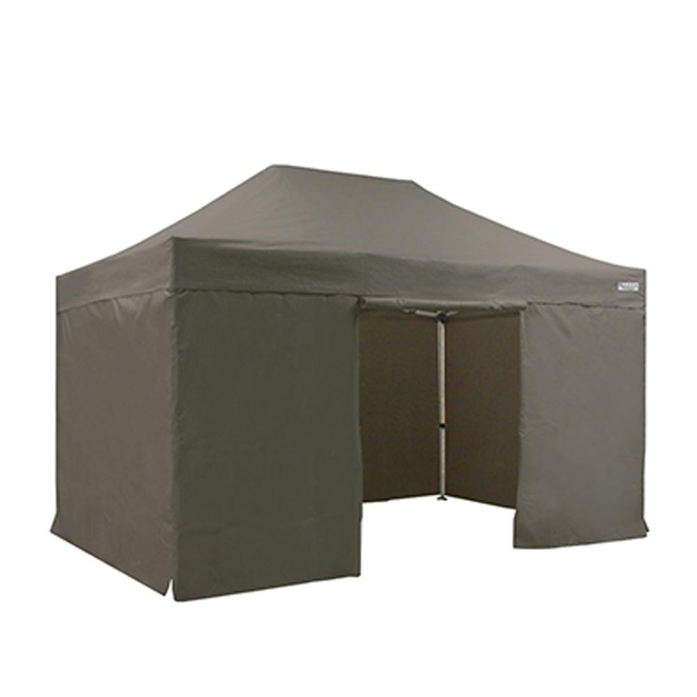 Tente pliante PRO 3x4,5m pack côtés - 4 murs - ALU 45mm/polyester 380g Norme M2 - taupe - FRANCE ...