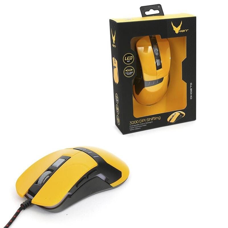 Omega Varr Raton Om-270 Gaming 1200-1600-2400-3200Dpi Amarillo | METRO