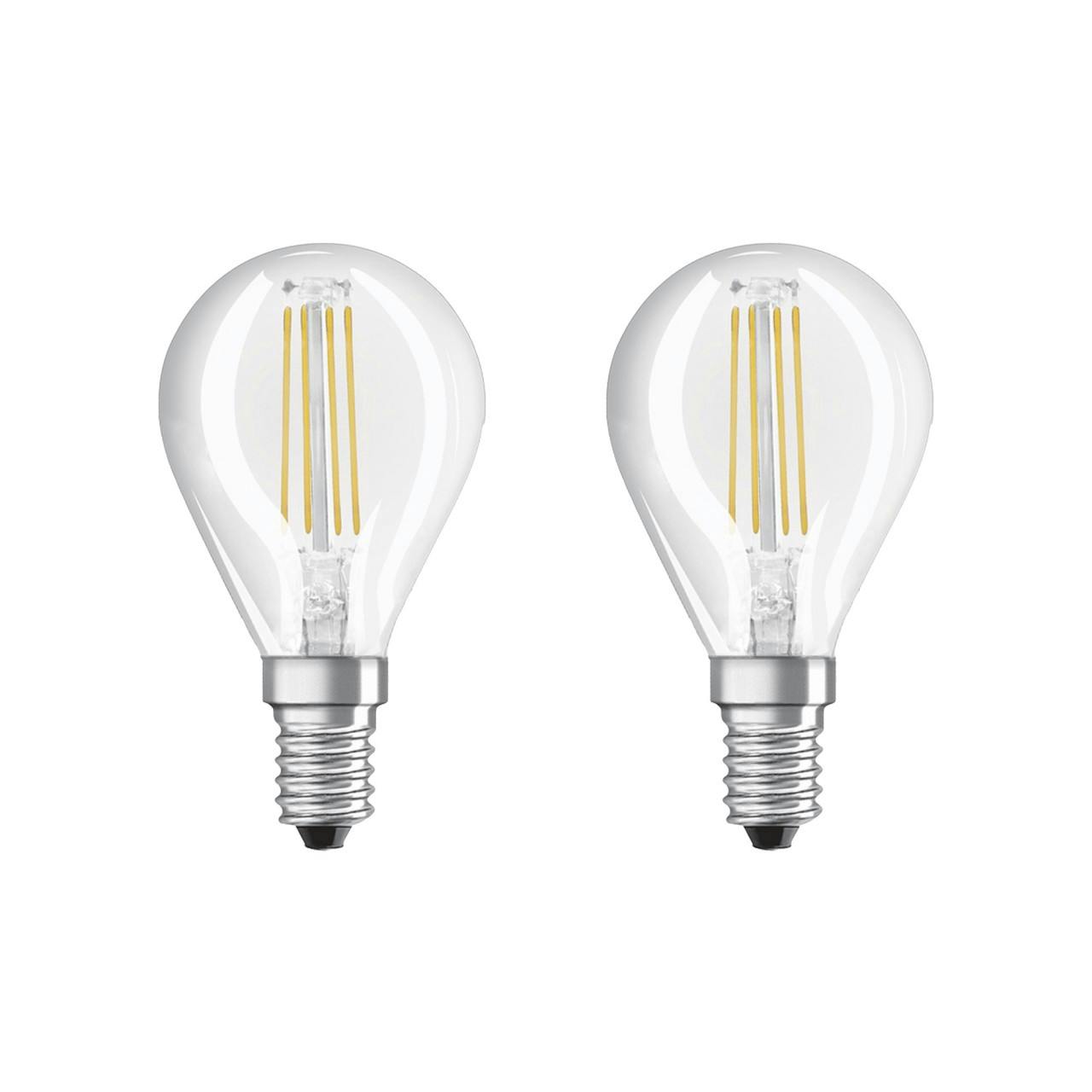 OSRAM LED STAR CLASSIC P 40 FS Warmweiß Filament Klar E14 Tropfen Doppelpack, 330535 | METRO ...