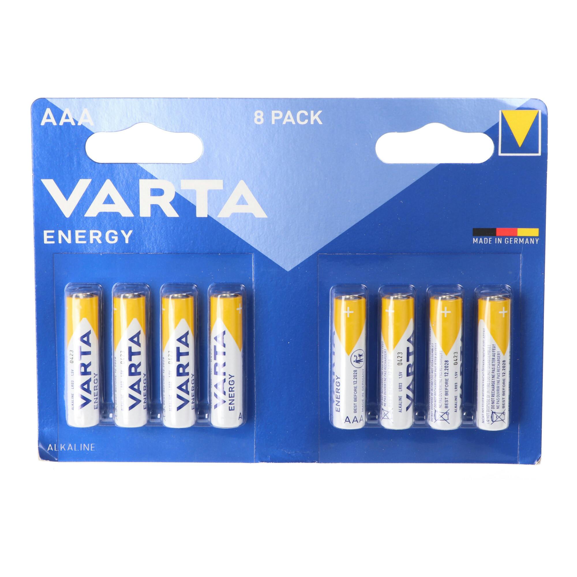 Varta Energy Batterie Alkaline, Micro, AAA, LR03, 1.5V 8er Pack | METRO