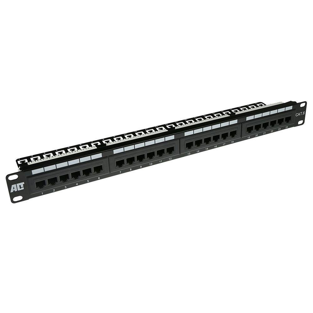 ACT PP1011 Patchpaneel CAT6 UTP 24-Poorts + Kabelmanagement Bar | Makro