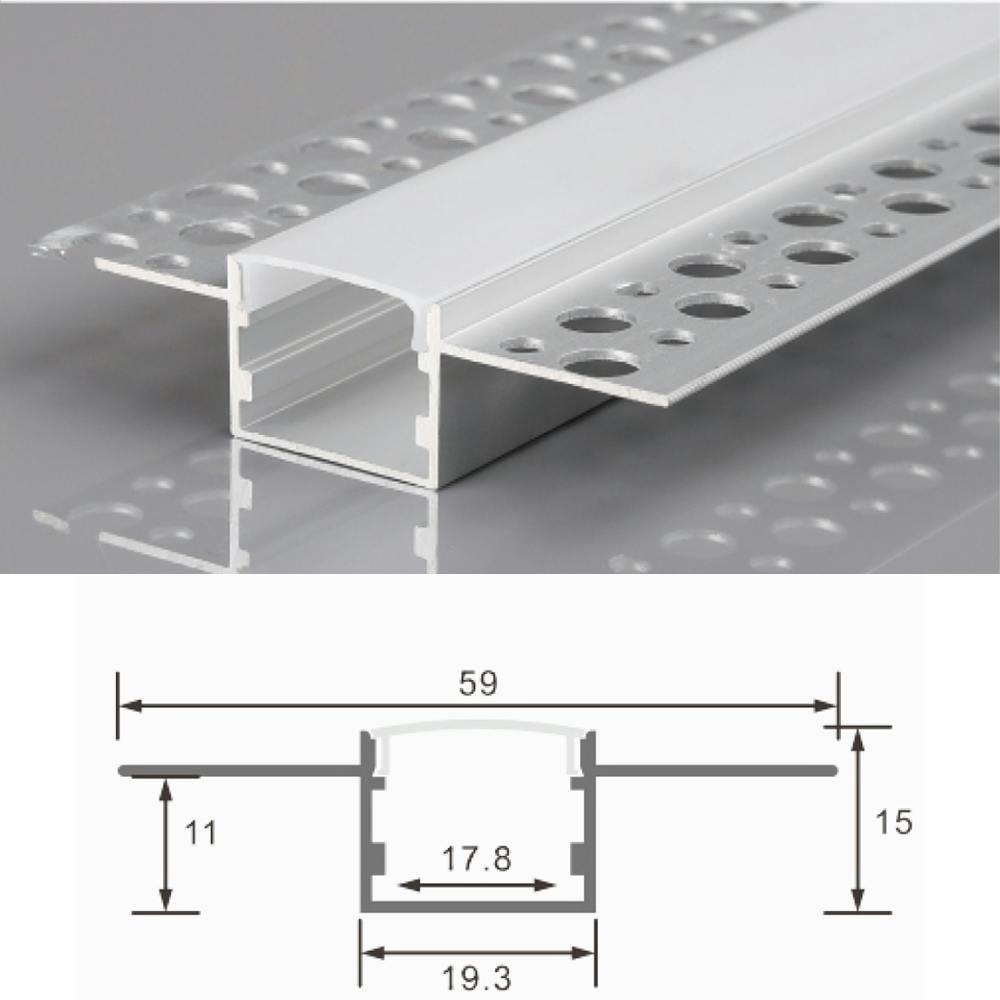 2m LED Alu Profil Unterputz Rigips Trockenbau Schiene Kanalprofil mit ...