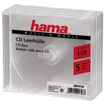 Hama CD/CD-ROM sleeves, clear, 5 pack 1 Disks Transparent | METRO