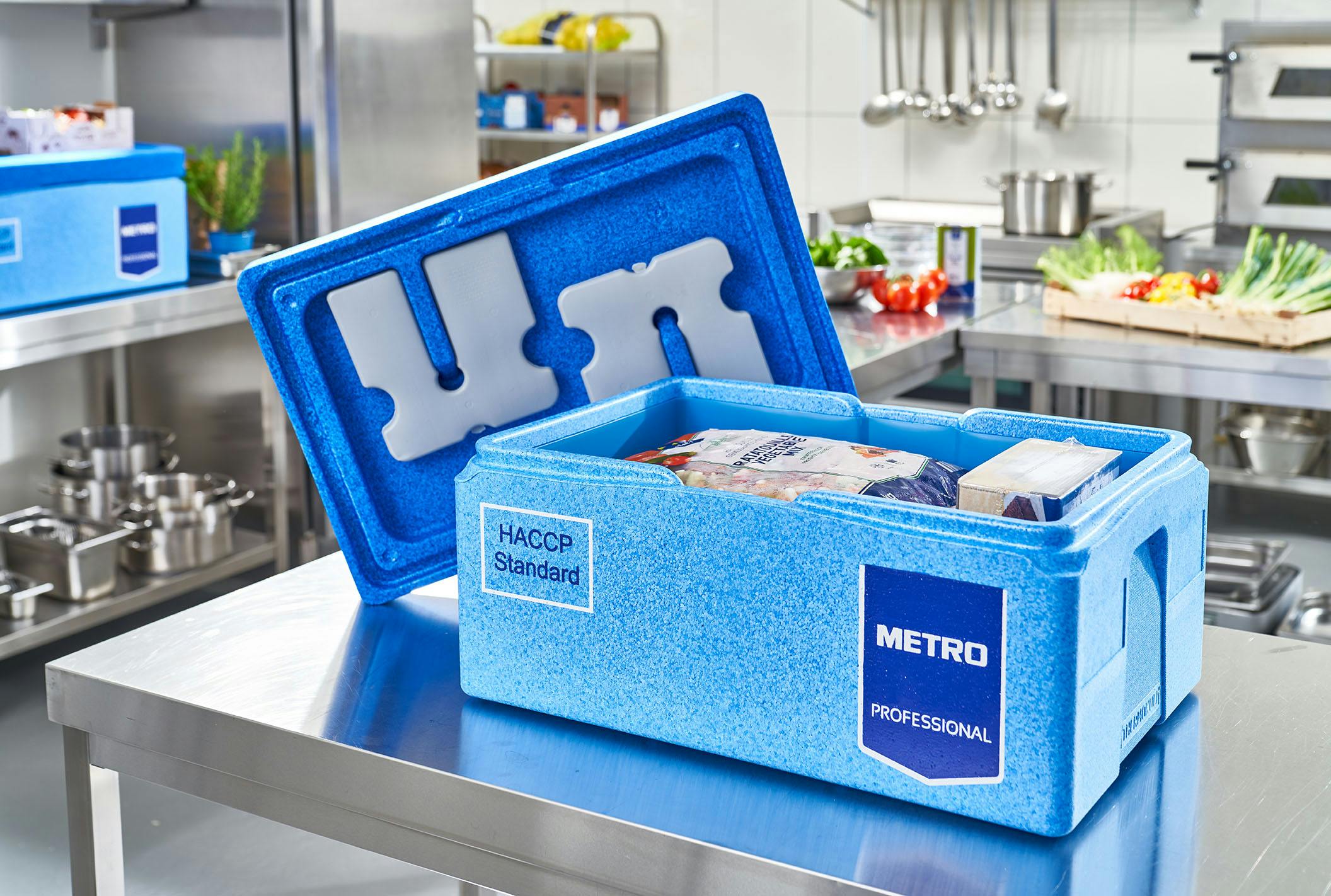 METRO Professional Thermobox GN 1/1, EPP, 40 L, Toplader, mit Kühlakku ...