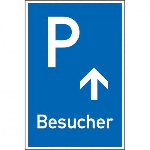 Schild I Parkplatzschild Besucher mit Pfeil geradeaus, Kunststoff ...